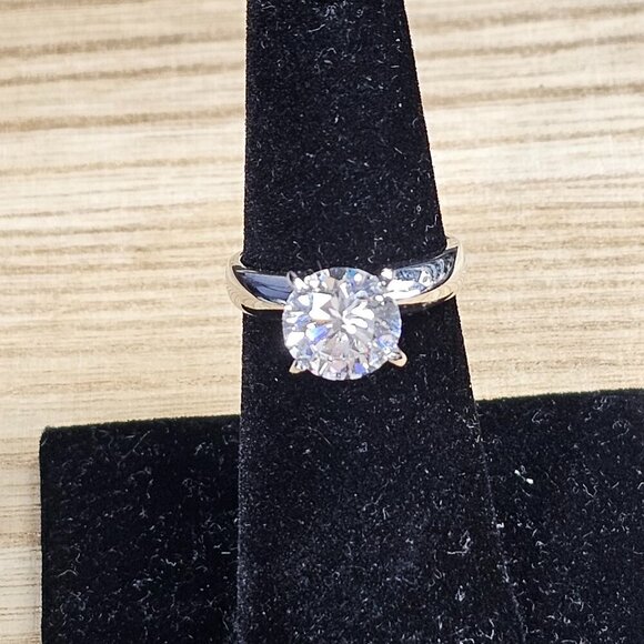 Jewelry | 18k Ge Silver Tone Ring With Cubic Zirconia Engagement Style ...